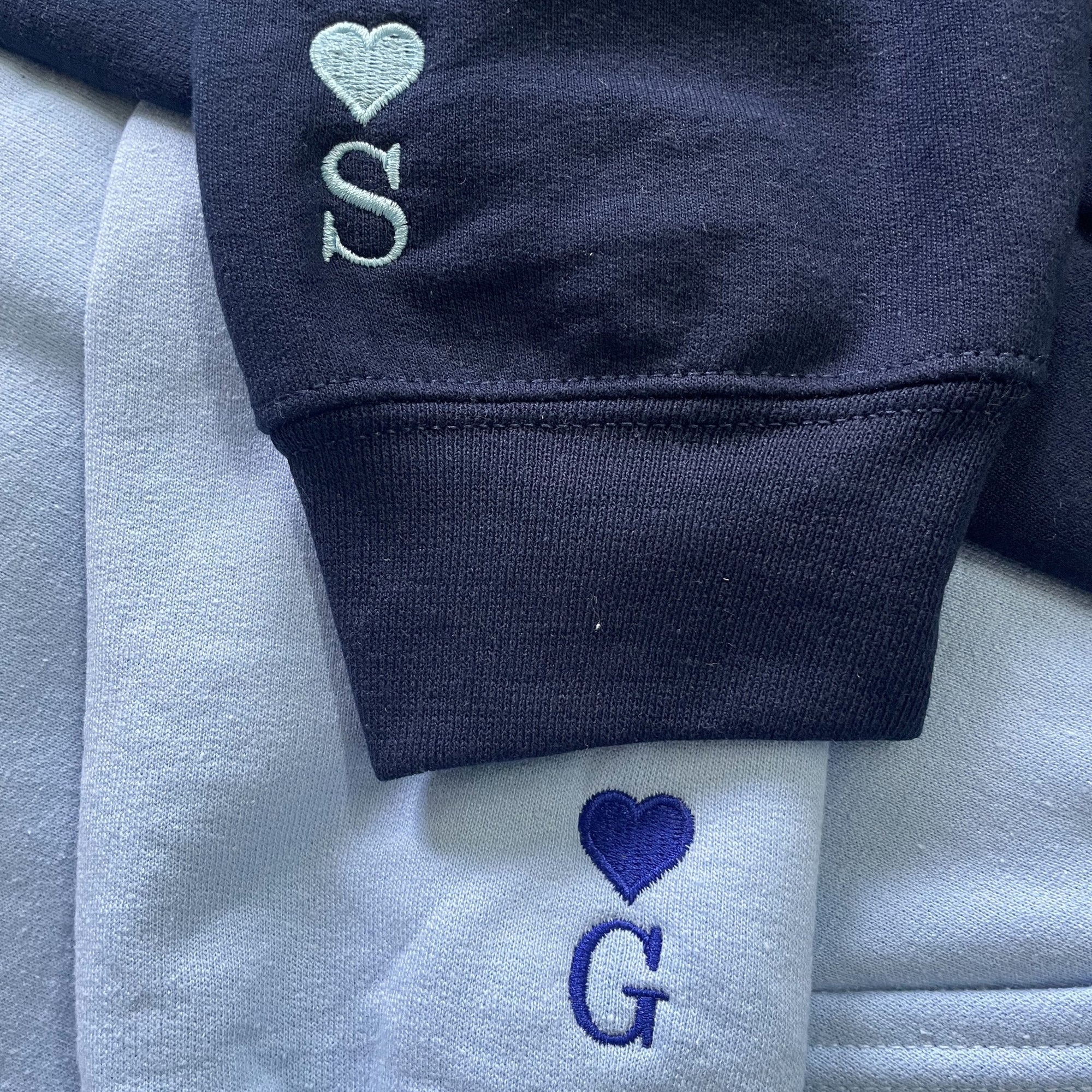 Custom Embroidered Sleeve Sweatshirt, Matching Sweatshirts for Couples ...