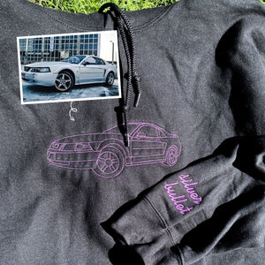Custom Car from Photo | Embroidered Sweatshirt, Hoodie - Embroly