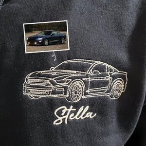 Custom Car from Photo | Embroidered Sweatshirt, Hoodie - Embroly
