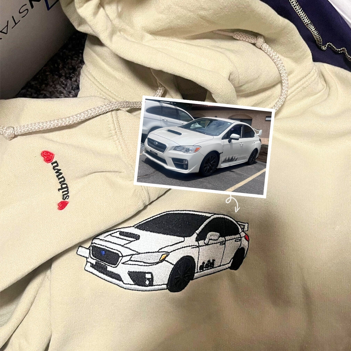 Custom Car from Photo | Embroidered Sweatshirt, Hoodie - Embroly