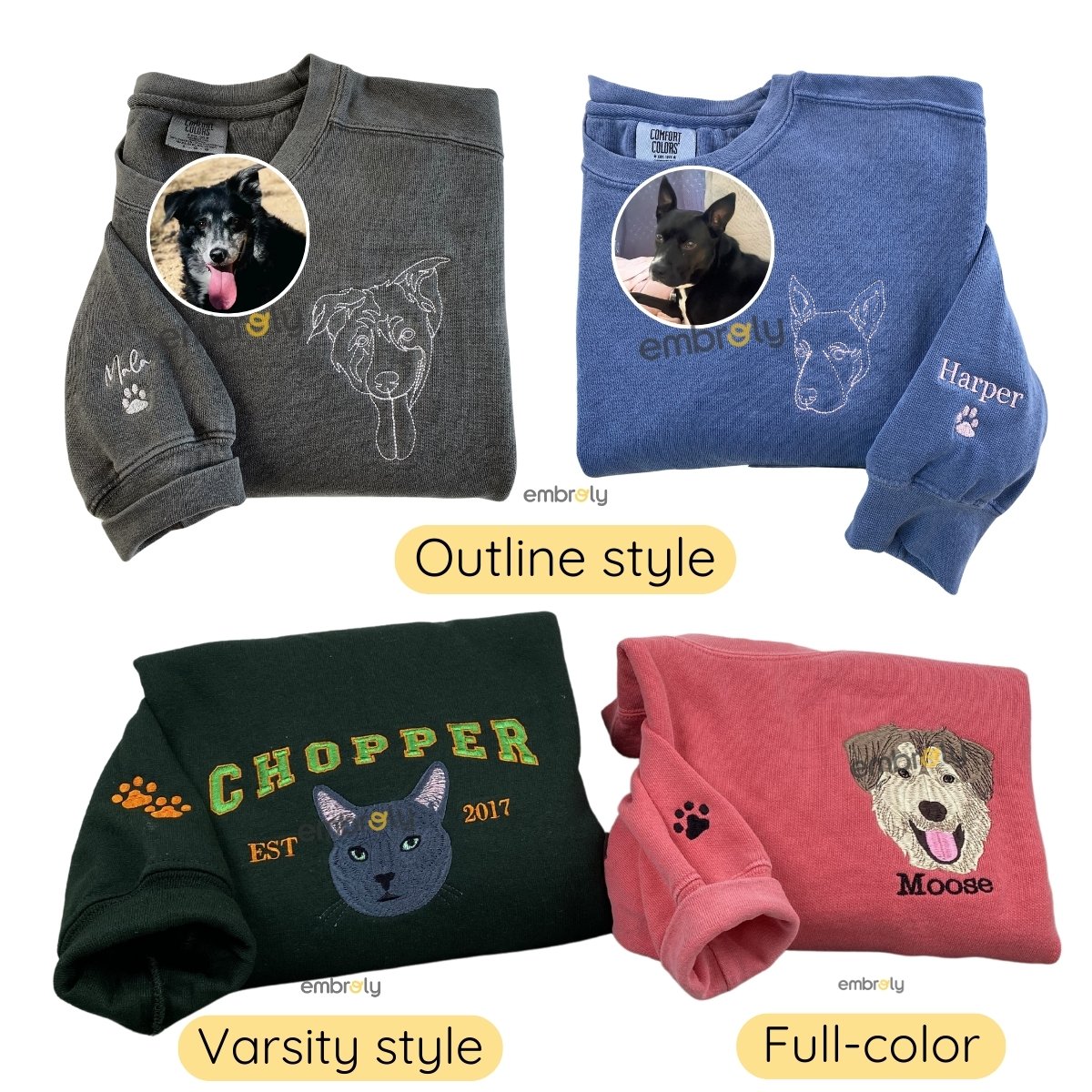 Comfort Color® Personalized Dog Sweatshirts for Humans with Custom Emb ...