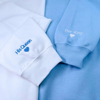 Custom Embroidered Sleeve Sweatshirt, Matching Sweatshirts for Couples ...