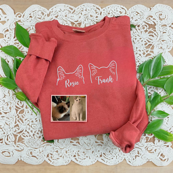 Comfort Color® Custom Embroidered Dog Ear Sweatshirt from Photo