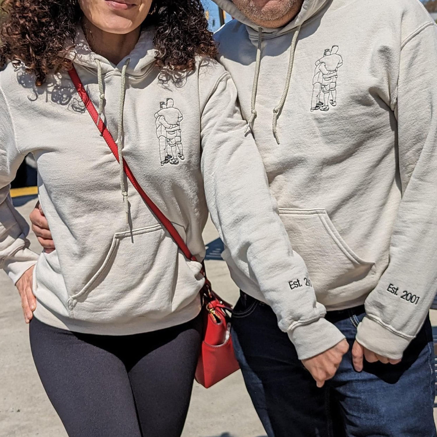 Custom Photo on Hoodie, Outline Photo Sweatshirt Embroidered - Embroly