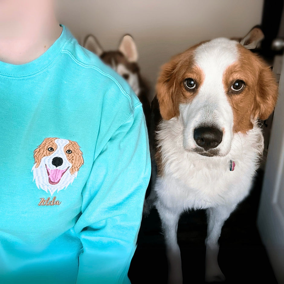Custom Dog Sweatshirt - Pet Hoodie - Embroidered Gift for Pet Lover