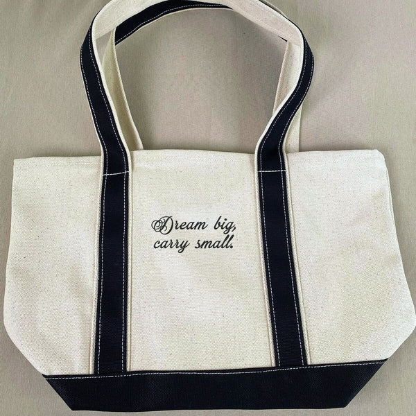 Embroidered Custom Text Tote Bag, Canvas Tote Bag, Gift for Her, Bache