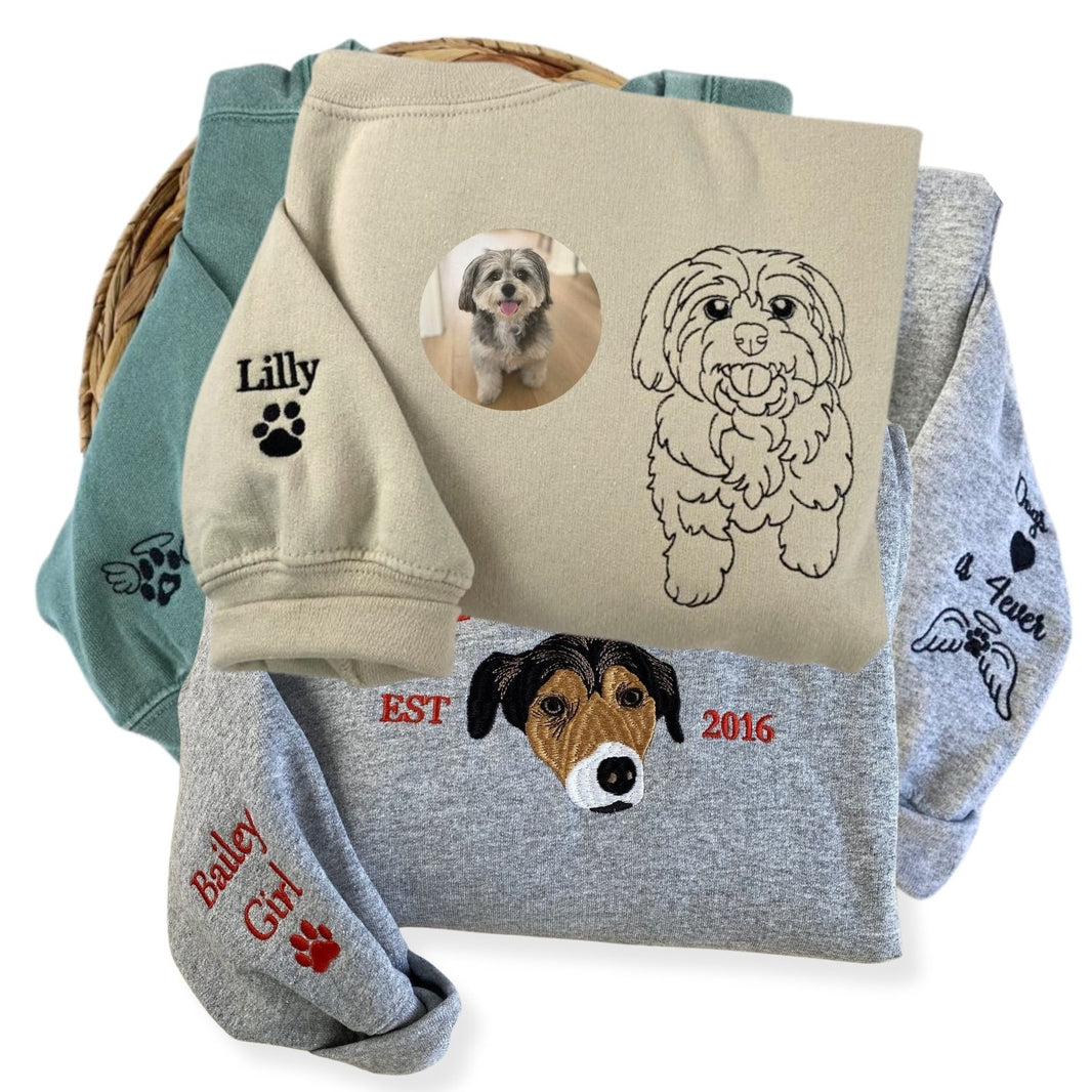 Custom Pet Embroidered Sweatshirt & Hoodie - Personalized Gift for Pet ...