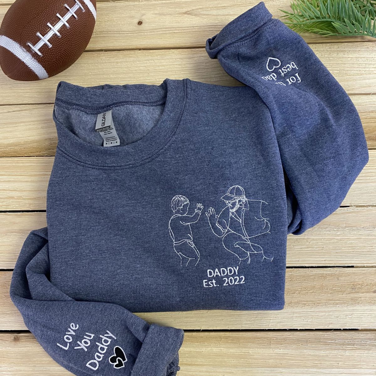 Dad Sweatshirt, Custom Embroidered Portrait Photo Sweatshirt Father an ...