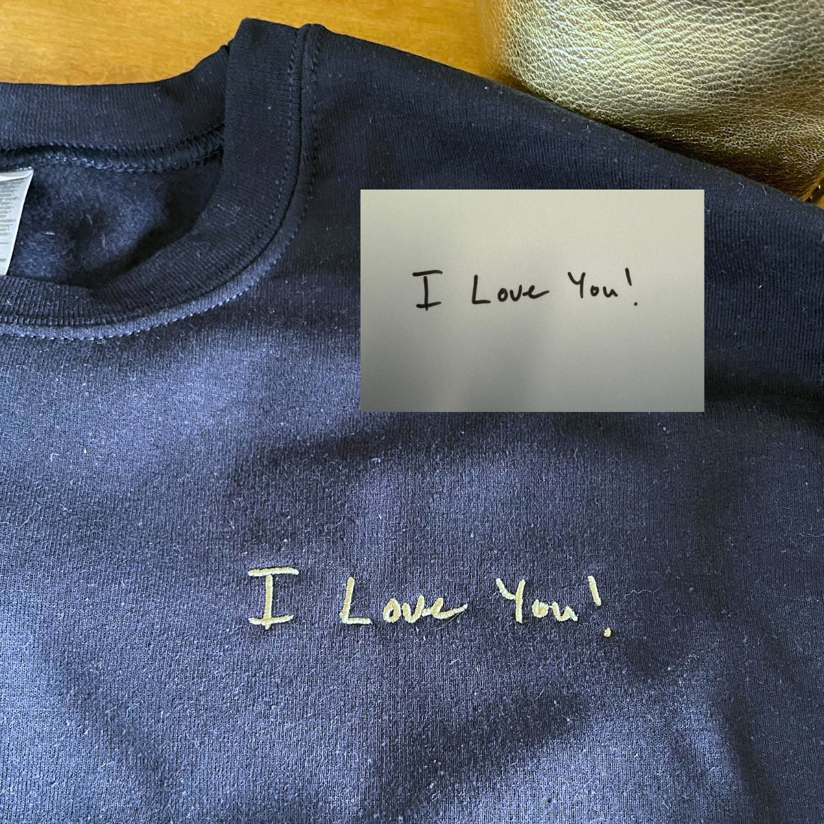 Custom Handwriting Embroidered Sweatshirt - Order Now - Embroly