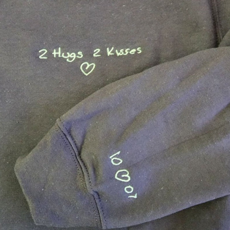 Embroidered Handwriting Sweatshirt, Hoodie - Embroly